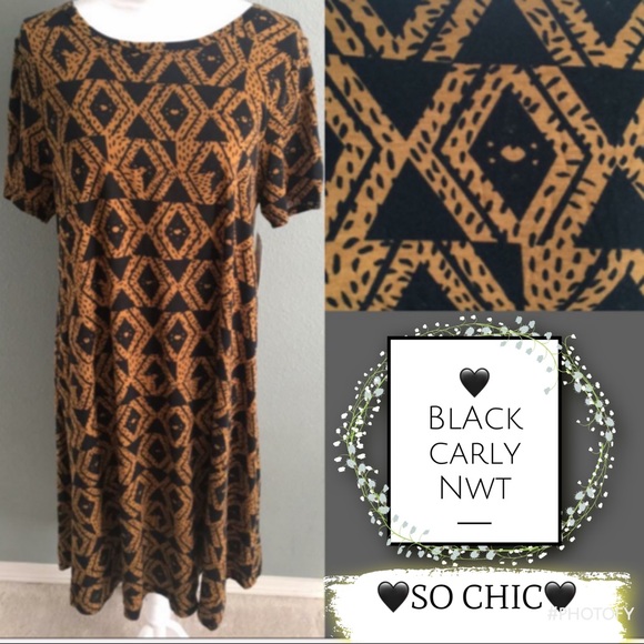 LuLaRoe | Dresses | Chic Black Aztec Print Carly Nwt | Poshmark